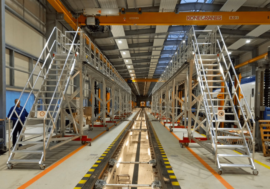 Euroline: Mobile roof working platform, flexible working on train roofs ...